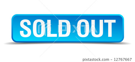 Sold out blue 3d realistic square isolated button - Stock Illustration ...