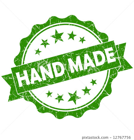 Hand made green vintage round grunge seal... - Stock Illustration ...