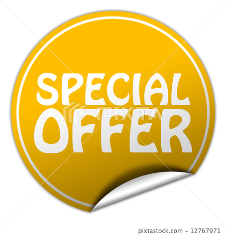 special offer yellow sticker on white background - Stock Illustration ...