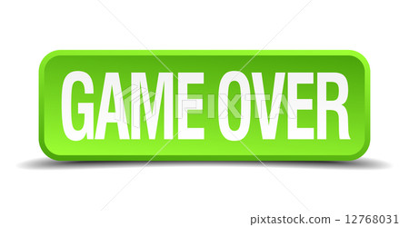 game over green 3d realistic square isolated... - Stock Illustration ...