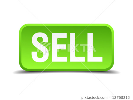 Sell green 3d realistic square isolated button - Stock Illustration [12768213] - PIXTA