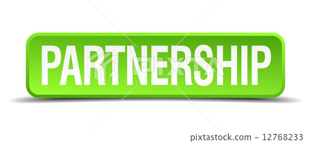partnership green 3d realistic square isolated... - Stock Illustration ...