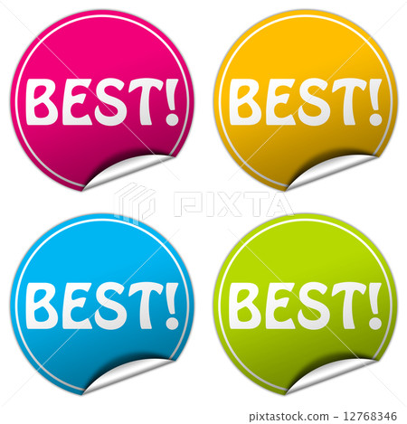 Best round stickers set on white background - Stock Illustration ...