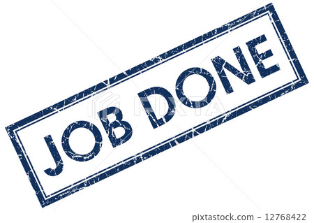 job done blue square stamp - Stock Illustration [12768422] - PIXTA