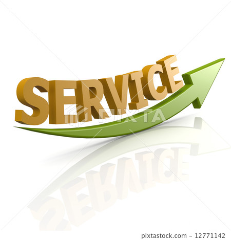 Green arrow service word-插圖素材 [12771142] - PIXTA圖庫