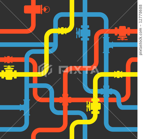 Seamless background of water pipeline - Stock Illustration [12778688 ...