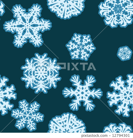 Snowflakes Winter seamless texture, endless... - Stock Illustration ...