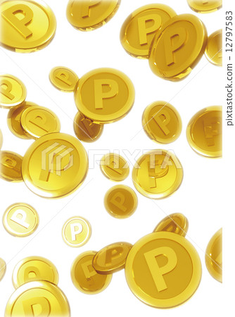 Point P coin medal gold coin - Stock Illustration [12797583] - PIXTA
