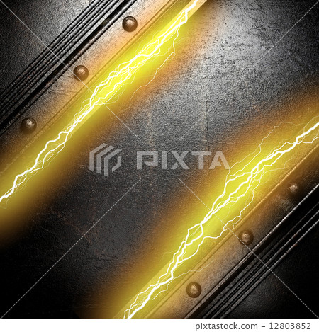 metal background with electric lightning - Stock Illustration [12803852 ...