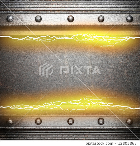 metal background with electric lightning - Stock Illustration [12803865 ...