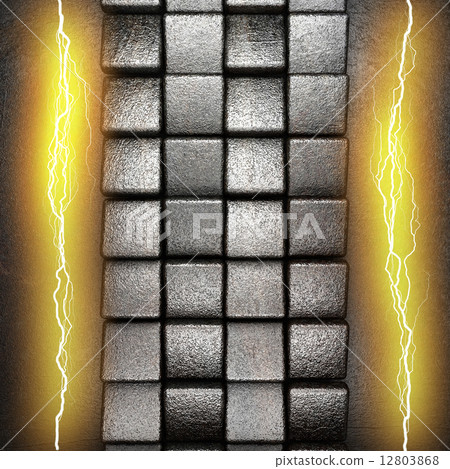 metal background with electric lightning - Stock Illustration [12803868 ...