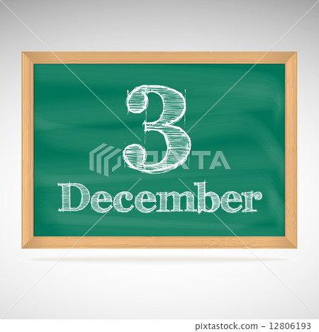 December 3, inscription in chalk on a blackboard - Stock Illustration ...