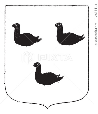 Swan Coat of Arms, vintage engraving - Stock Illustration [12811104 ...