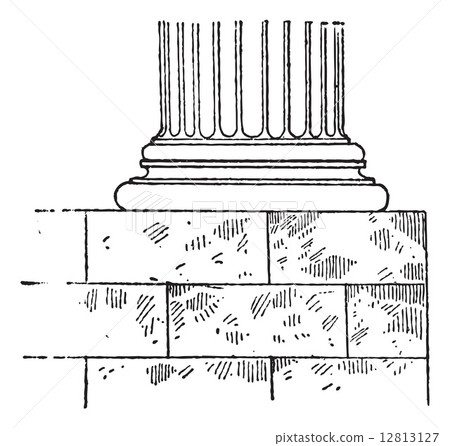 Stylobate, vintage engraving. - Stock Illustration [12813127] - PIXTA
