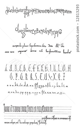 Manuscript, vintage engraving - Stock Illustration [12813293] - PIXTA