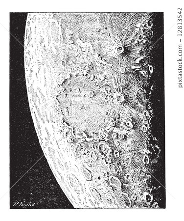 Surface of the Moon, vintage engraving - Stock Illustration [12813542 ...