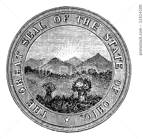 Seal of the State of Ohio. vintage engraving - Stock Illustration ...