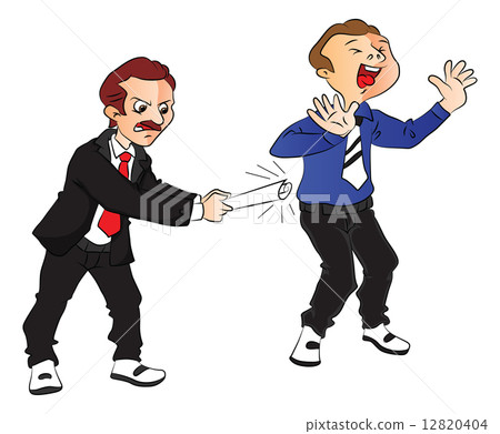 Vector of boss hitting employee. - Stock Illustration [12820404] - PIXTA