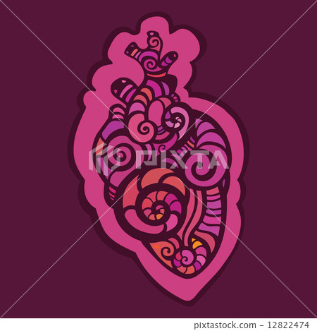 Decorative heart. Ethnic pattern. - Stock Illustration [12822474] - PIXTA