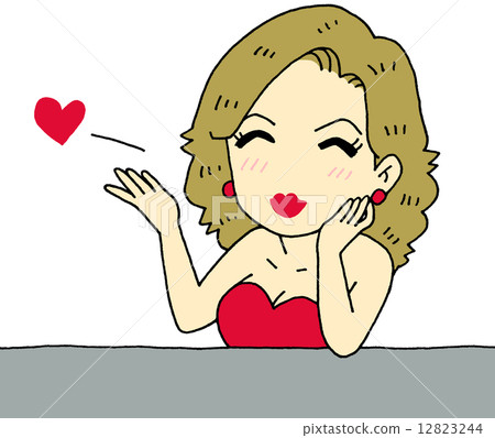 Throwing kiss women - Stock Illustration [12823244] - PIXTA