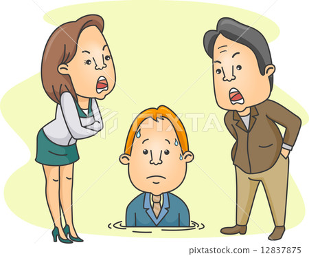 Man Being Scolded by His Bosses - Stock Illustration [12837875] - PIXTA