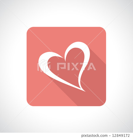 Heart icon with shadow. - Stock Illustration [12849172] - PIXTA