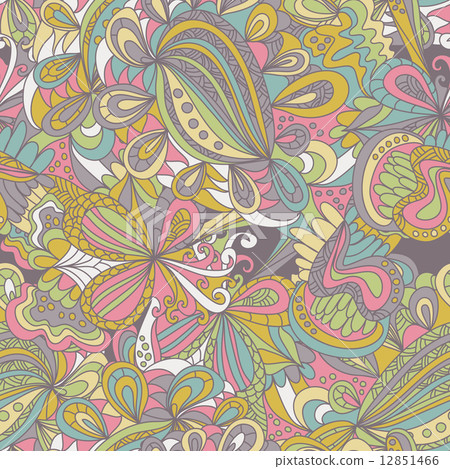 Abstract seamless hand-drawn pattern. - Stock Illustration [12851466 ...