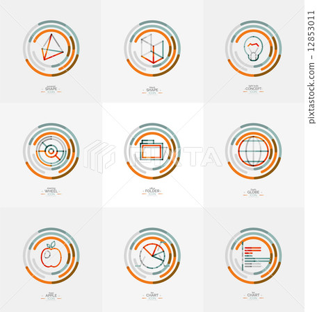 Minimal thin line design web icon set, stamps - Stock Illustration ...