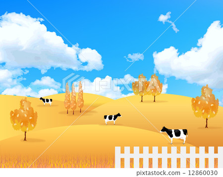 Maple Ranch Scenery - Stock Illustration [12860030] - PIXTA