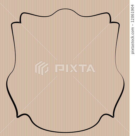 Heraldic shield border label - Stock Illustration [12861904] - PIXTA