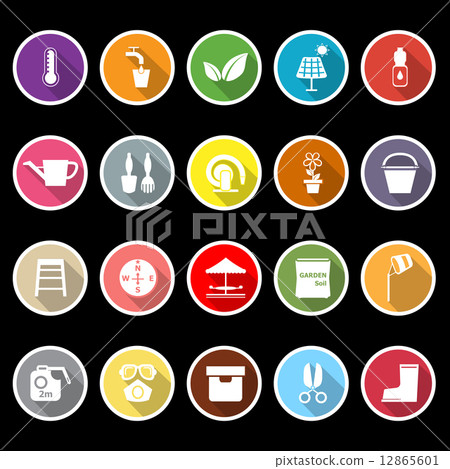 Home garden icons with long shadow - Stock Illustration [12865601] - PIXTA