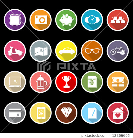 The useful collection icons with long shadow - Stock Illustration ...