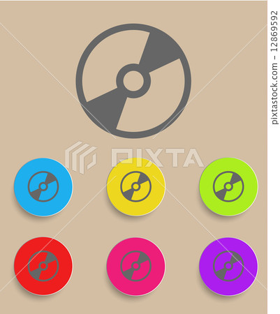 Vector CD or DVD icon with color variations - Stock Illustration ...