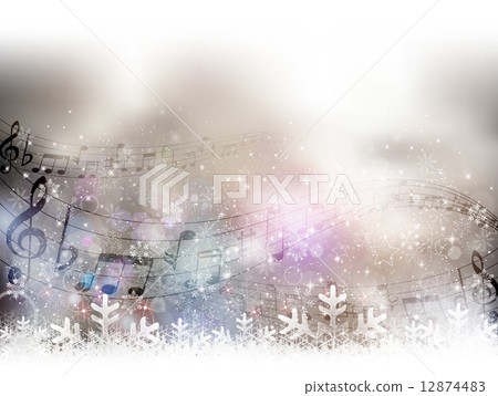 Musical note snow background - Stock Illustration [12874483] - PIXTA