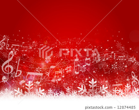 Musical note snow background - Stock Illustration [12874485] - PIXTA