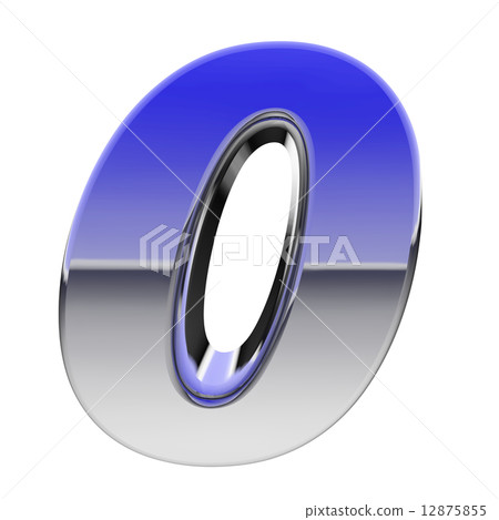 Chrome number 0 with color gradient reflections... - Stock Illustration ...