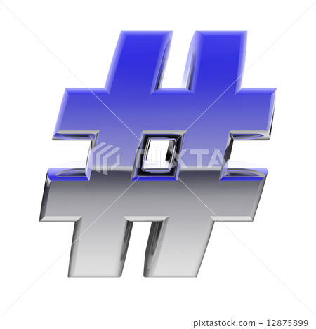 Chrome number sign with color gradient... - Stock Illustration ...