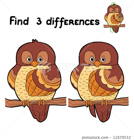 Find 3 differences (bird) - Stock Illustration [12879532] - PIXTA