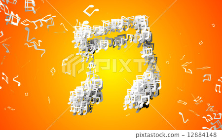 Orange Musical Note Particles 3D - Stock Illustration [12884148] - PIXTA