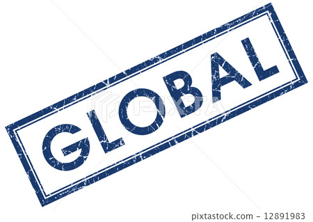 global blue square stamp isolated on white... - Stock Illustration ...