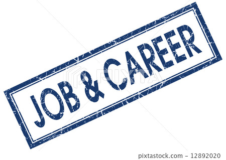 job and career blue square stamp isolated on... - Stock Illustration ...