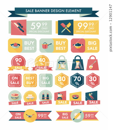 Kitchen sale banner design flat background,eps10 - Stock Illustration ...