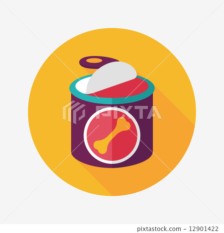 Pet dog food can flat icon with long shadow,eps10 - Stock Illustration ...