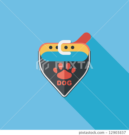 Pet dog chains flat icon with long shadow,eps10 - Stock Illustration ...
