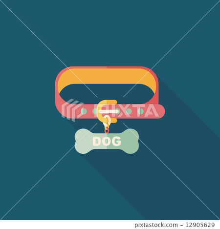 Pet dog chains flat icon with long shadow,eps10 - Stock Illustration ...