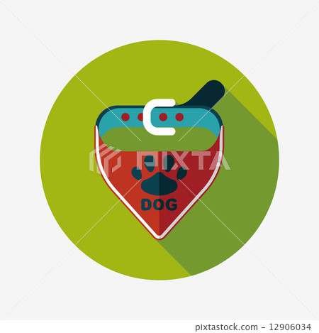 Pet dog chains flat icon with long shadow,eps10 - Stock Illustration ...