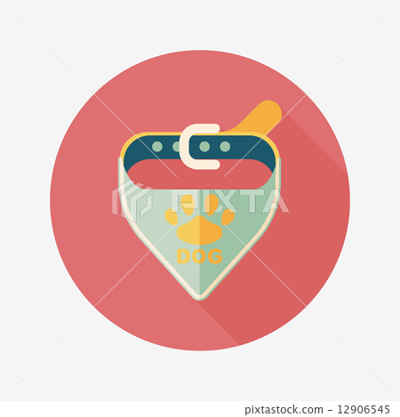 Pet dog chains flat icon with long shadow,eps10 - Stock Illustration ...