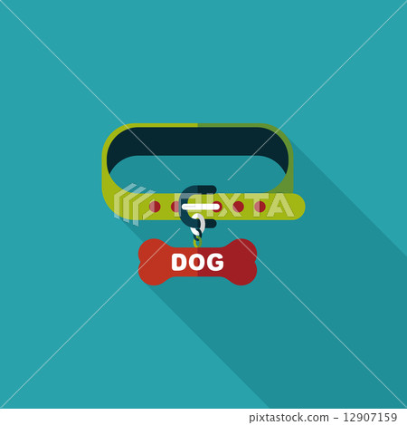 Pet dog chains flat icon with long shadow,eps10 - Stock Illustration ...