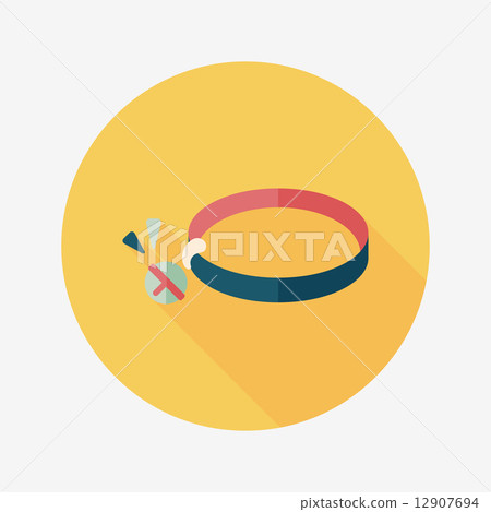 Pet dog chains flat icon with long shadow,eps10 - Stock Illustration ...