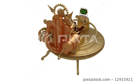 Retro Future Time Machine (3DCG) that seems to... - Stock Illustration ...